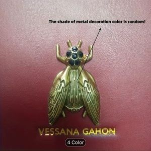 vessana gahon | Bags | Nib Small Red Leather Crossbody With Gold Bee ...